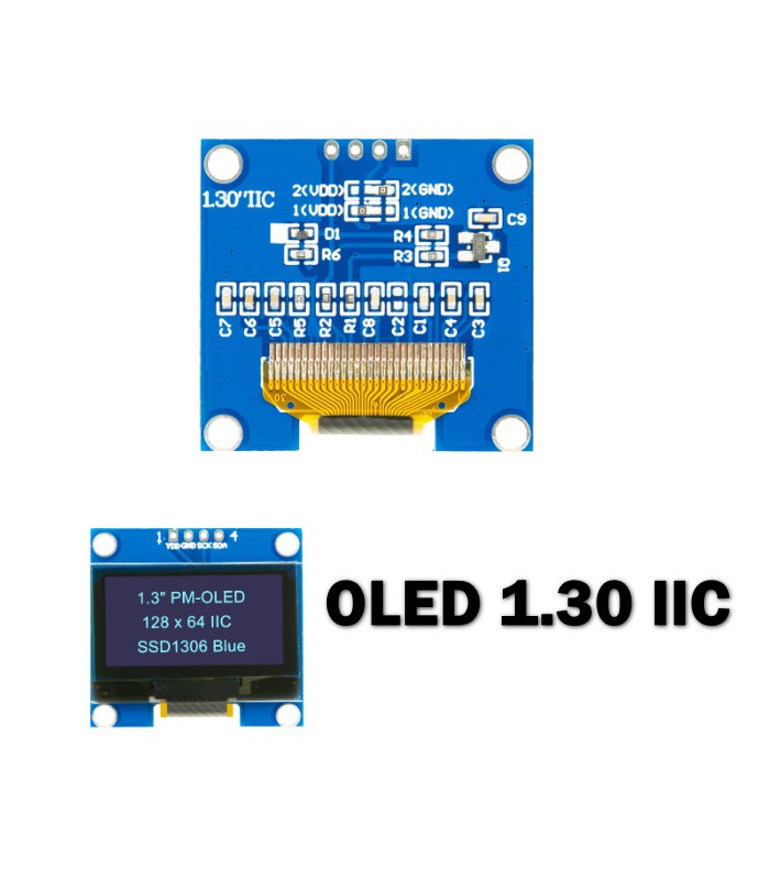 ماژول نمایشگر OLED I2C ابعاد 1.3 اینچ