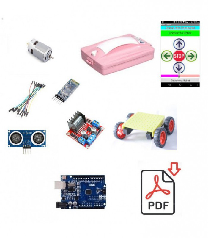 فایل پروژه آموزشی ربات مستخدم، نظافت چی با آردوینو و موبایل