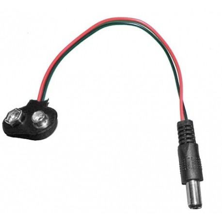 کابل برق آردوینو Arduino Power Cable با سرباتری 9 ولت و فیش آداپتور