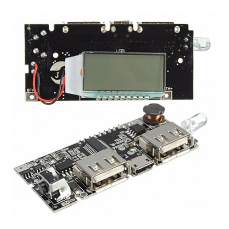 ماژول پاور بانک Power Bank دو کاناله 1 آمپر با نمایشگر LCD ال سی دی