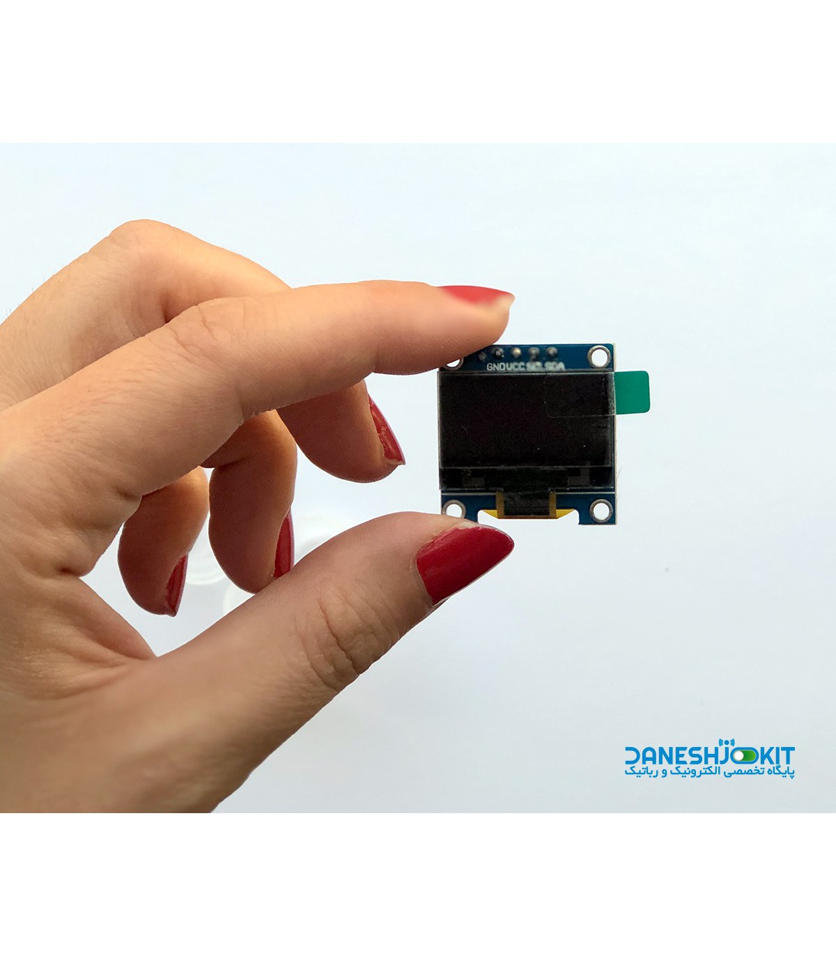 ماژول نمایشگر OLED 0.96 سفید/آبی پروتکل I2C درایور SSD1306 آموزش